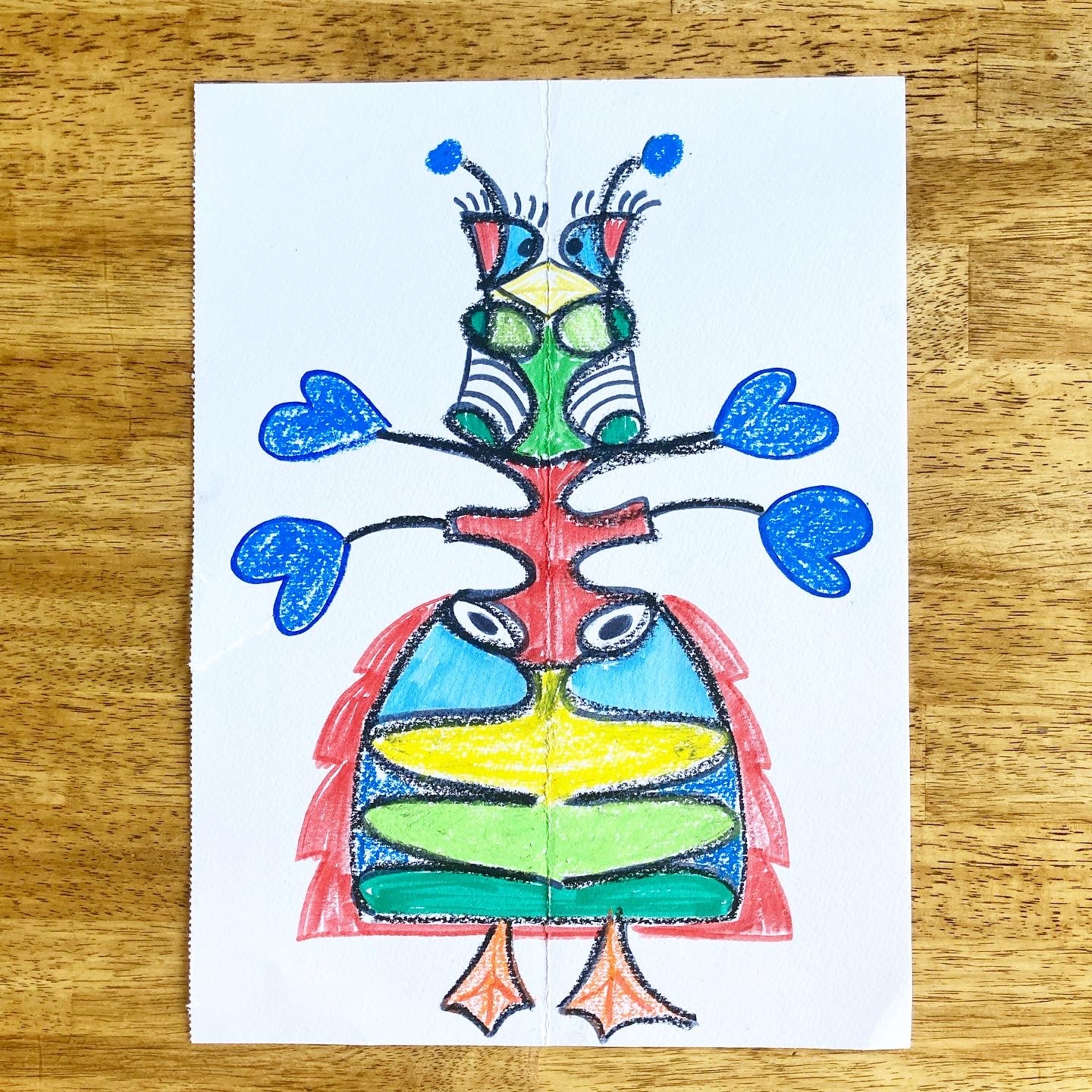 Alien Self Portraits Kids Art Lesson- Blue Susan Makes