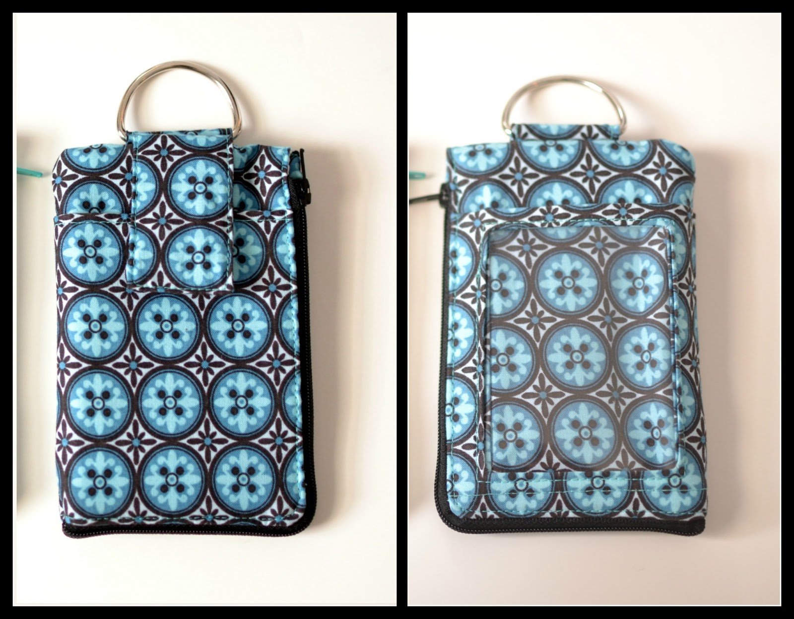 Cell Phone Zipper Pouch - Blue Susan Makes