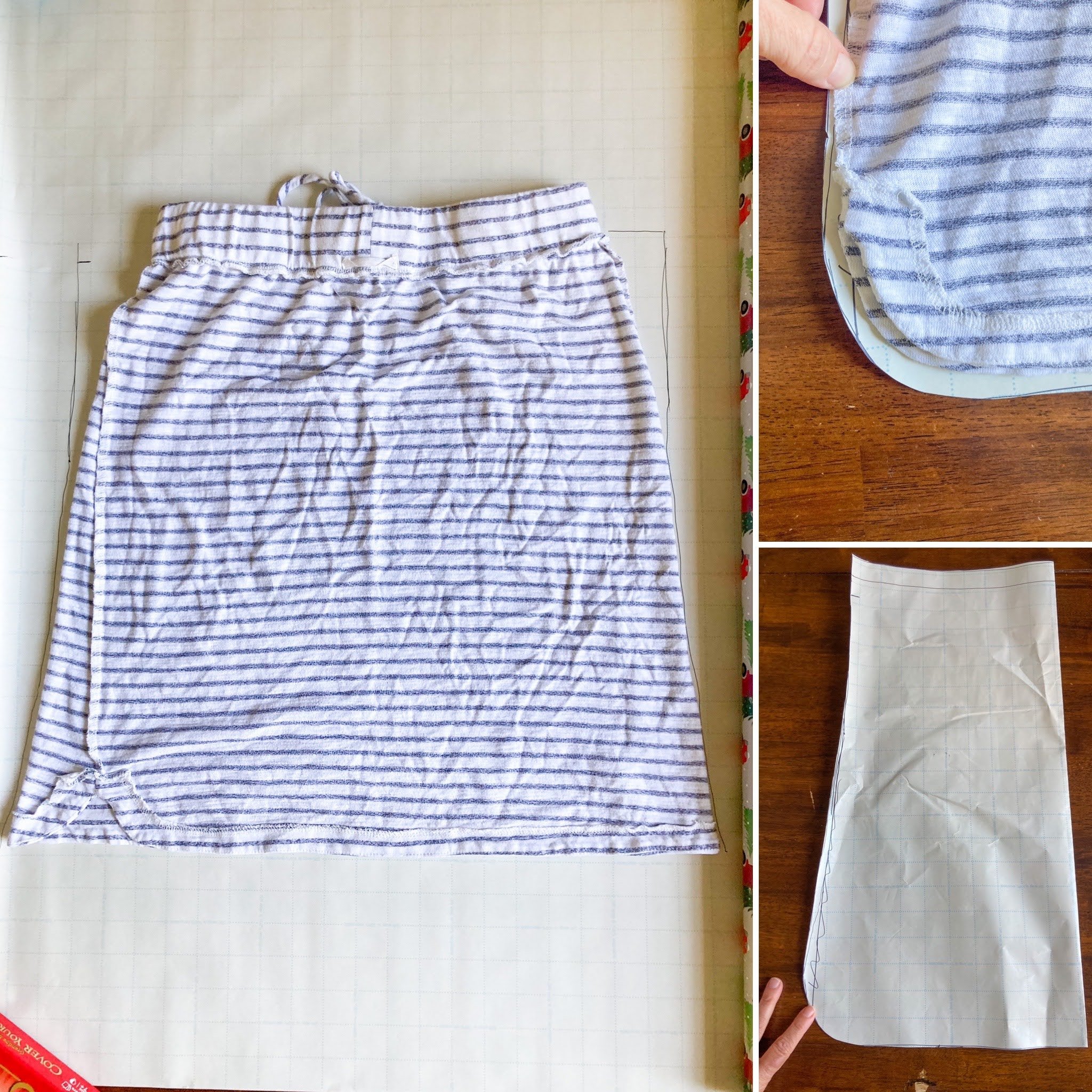 DIY Drawstring Skirt with Draft your own Pattern Instructions - Blue ...