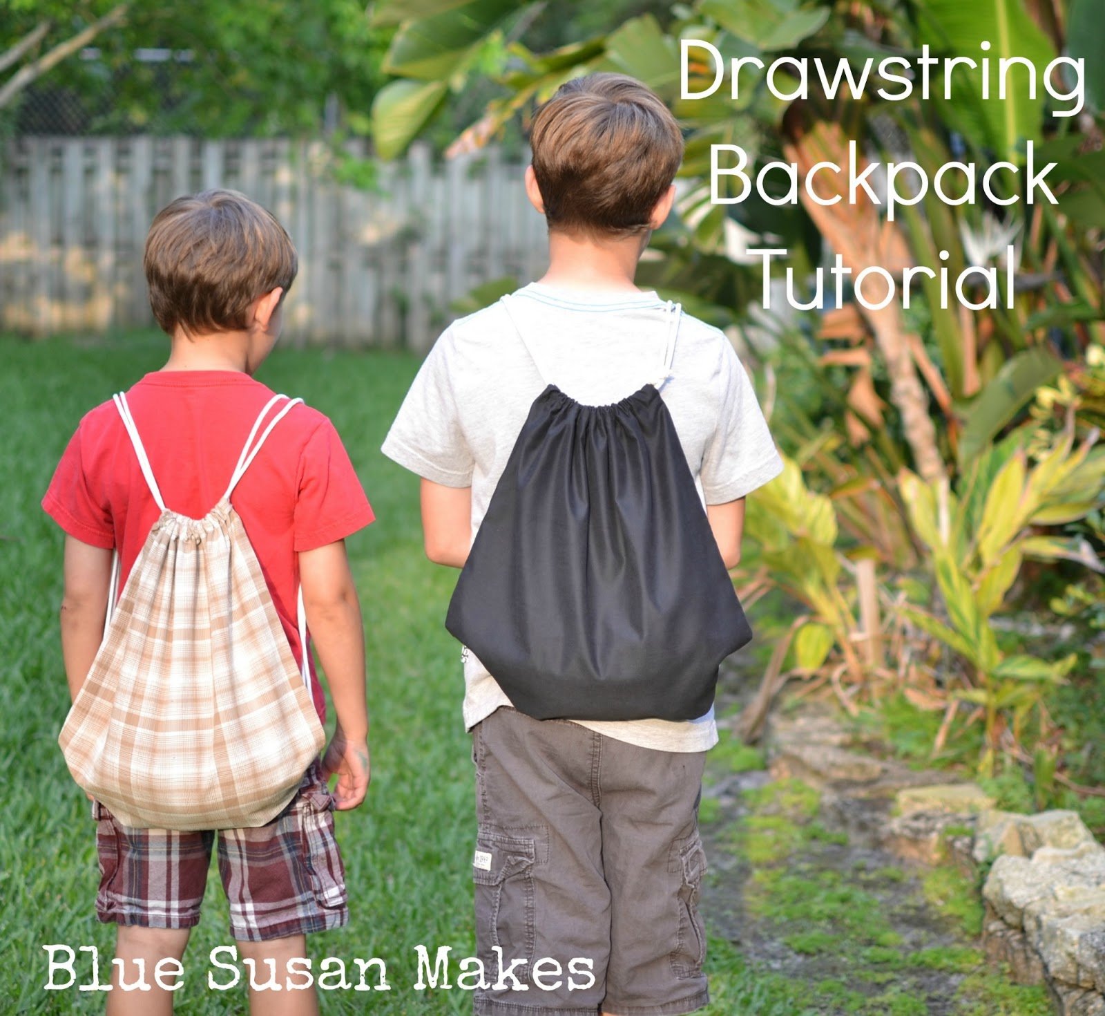 Quick Drawstring Backpack Tutorial: Soccer Mom Series - Blue Susan Makes