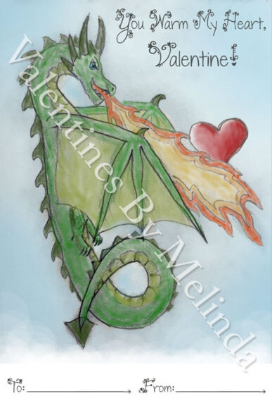 Printable Fantasy Dragon Valentine's Cards - Melinda Newson