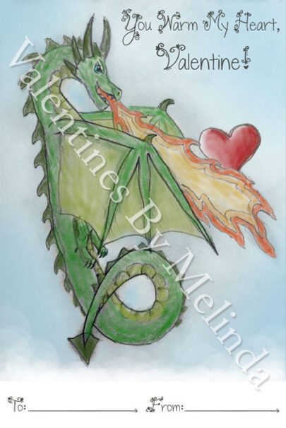 Printable Fantasy Dragon Valentine's Cards - Melinda Newson