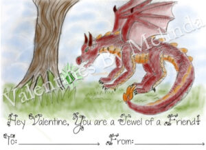 Printable Fantasy Dragon Valentine's Cards - Melinda Newson