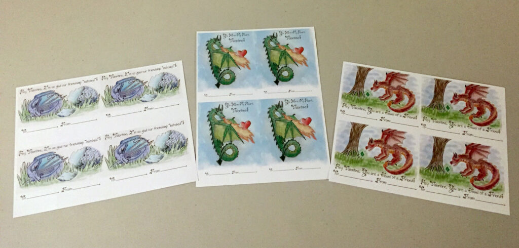 Printable Fantasy Dragon Valentine's Cards - Melinda Newson