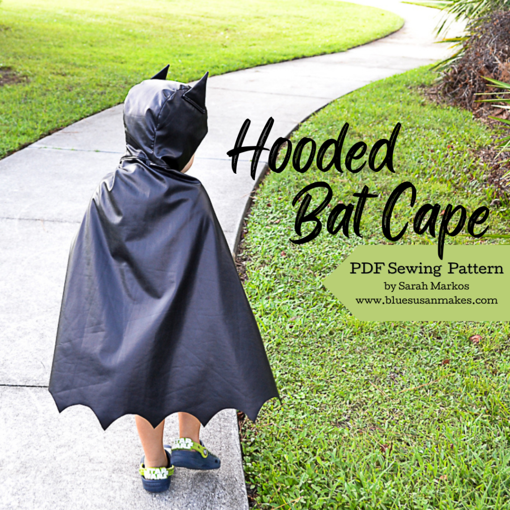 Hooded Bat Cape PDF Sewing Pattern - Blue Susan Makes