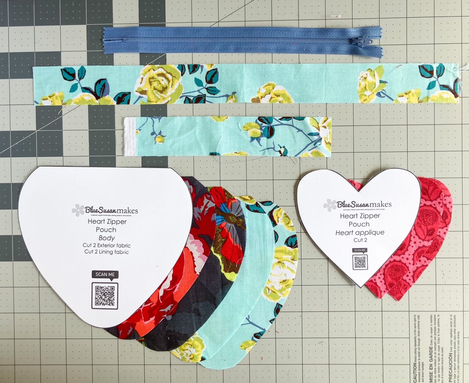 How to Sew a Heart Zipper Pouch with Ruffles - Blue Susan Makes